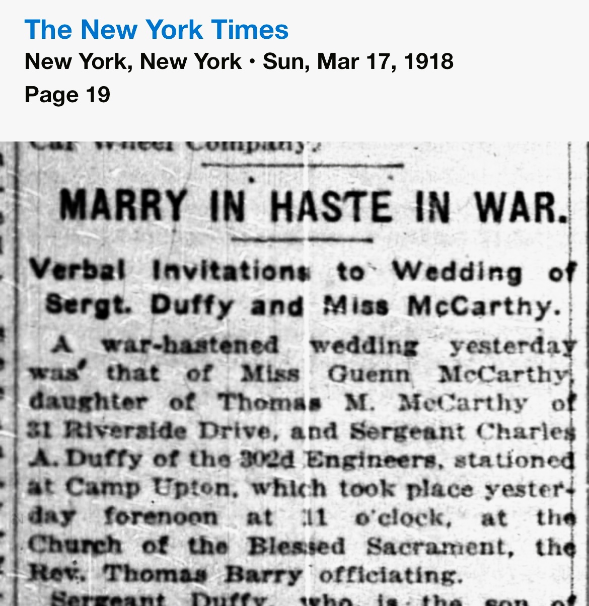 “Marry in Haste in War”─ My WWI Uncle’s Last Year – The Boy Monk